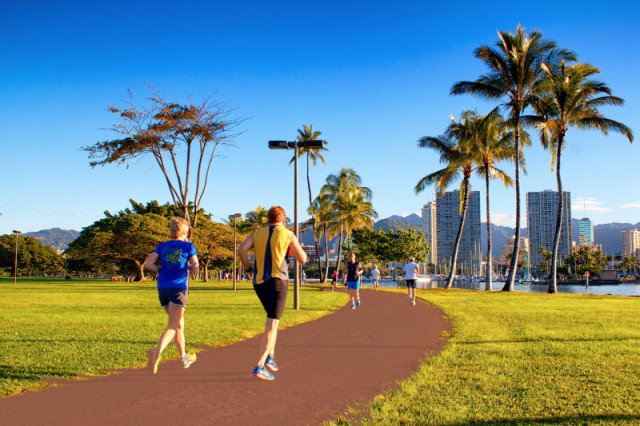 Voters Choose Reddish Brown for Refurbished Magic Island Pathway ...